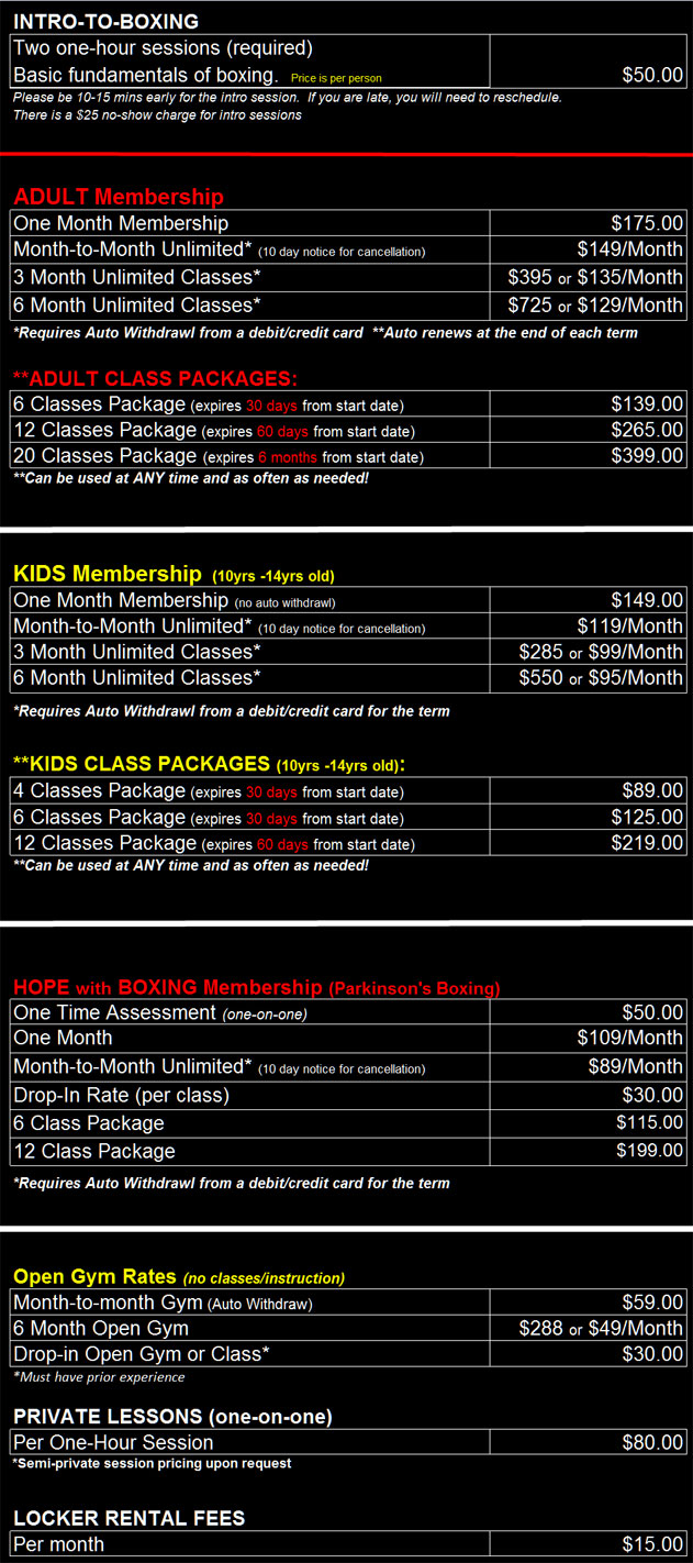 Wolfpack Boxing Club - Membership